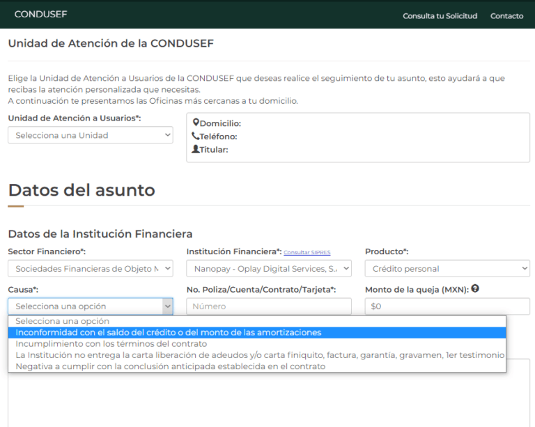 ¿Cómo hacer una queja de Nanopay en CONDUSEF?